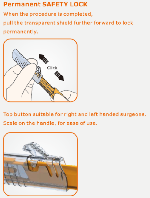 SteriLance Retractable Sterile Safety Surgical Scalpel Permanent Safety ...